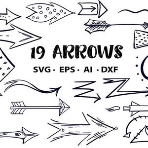 Free Commercial Use Arrows Set Svg Bundle Clipart Hand Drawn Doodles ...