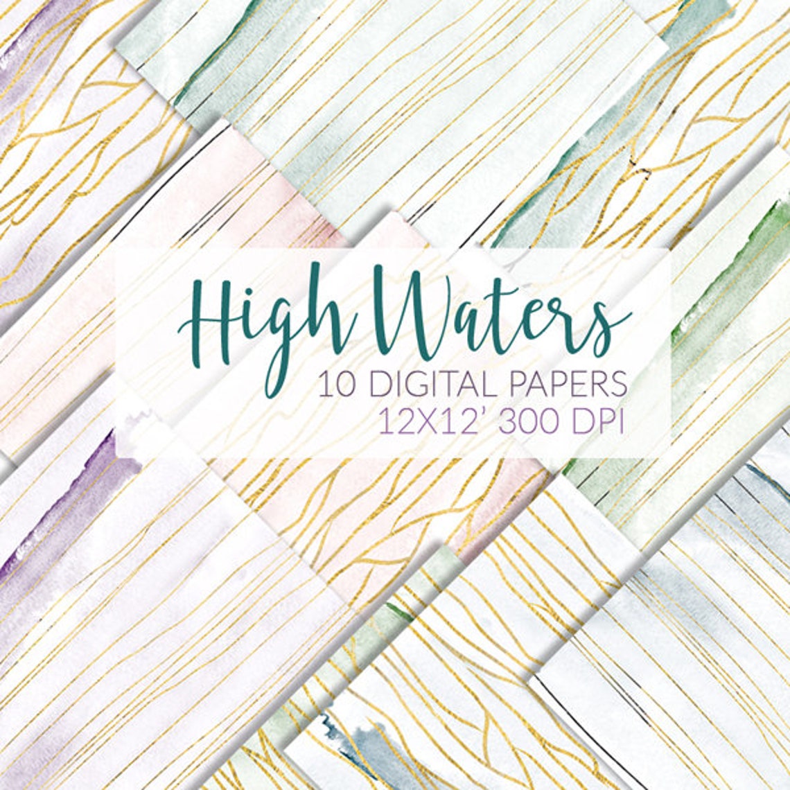 Digital Paper Light Backgrounds Scrapbooking Set Watercolor Clipart ...