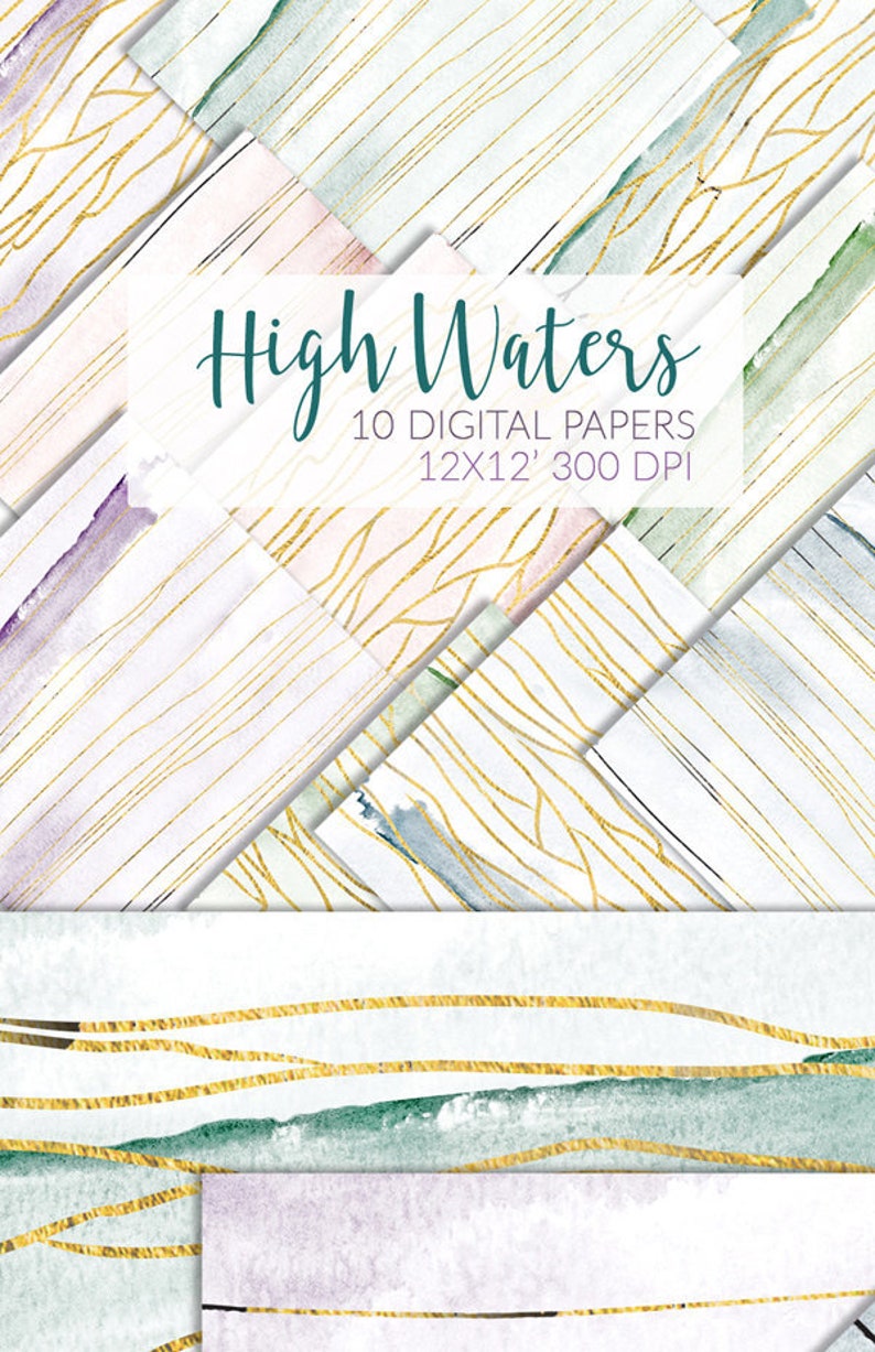 Digital Paper Light Backgrounds Scrapbooking Set Watercolor Clipart ...