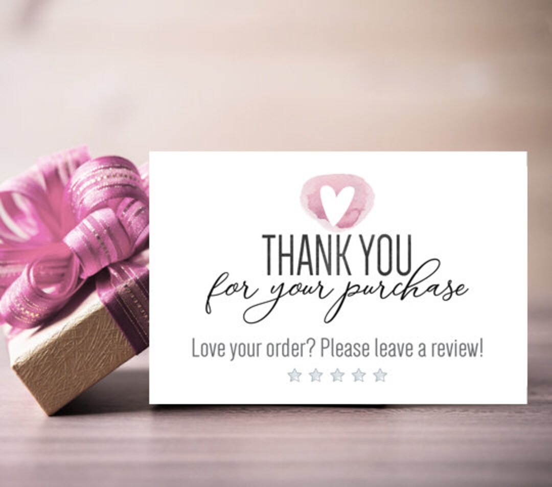 Thank You for Your Purchase Printable Card, Please Leave a Review Tag ...