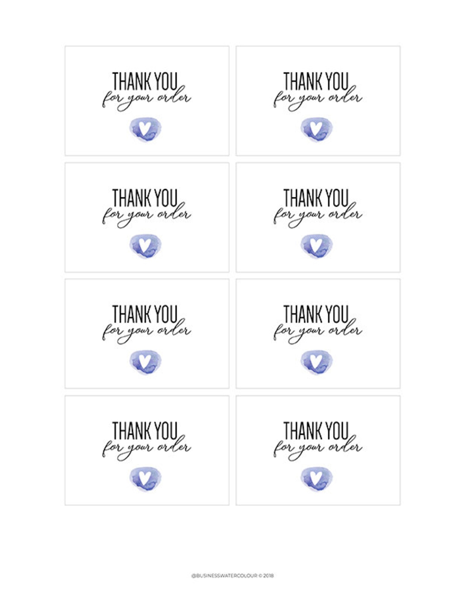 Thank You for Your Order Tag Thank You for Purchase Printable | Etsy