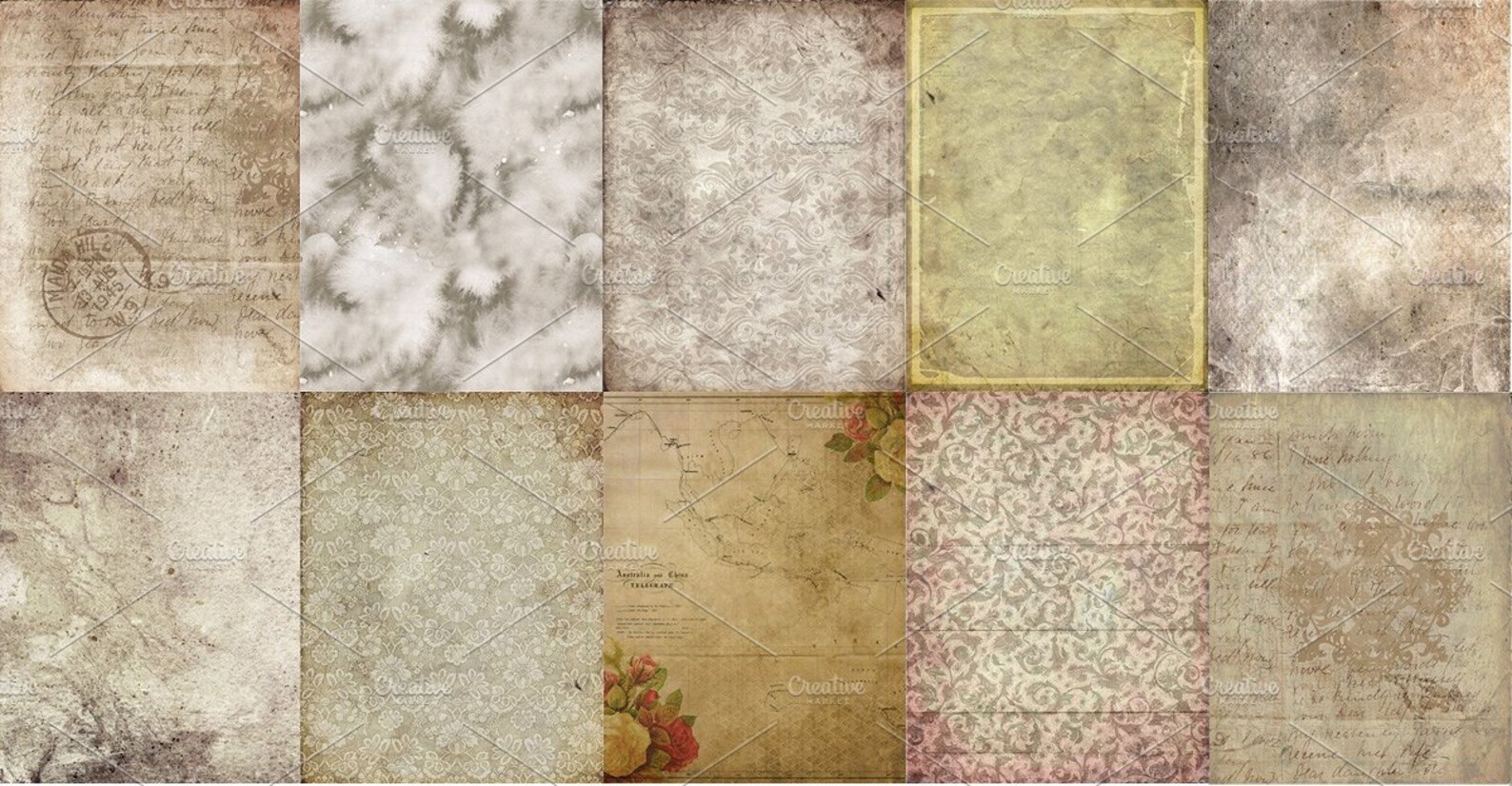 Printable Digital Paper Pack Backgrounds Set Commercial Use - Etsy