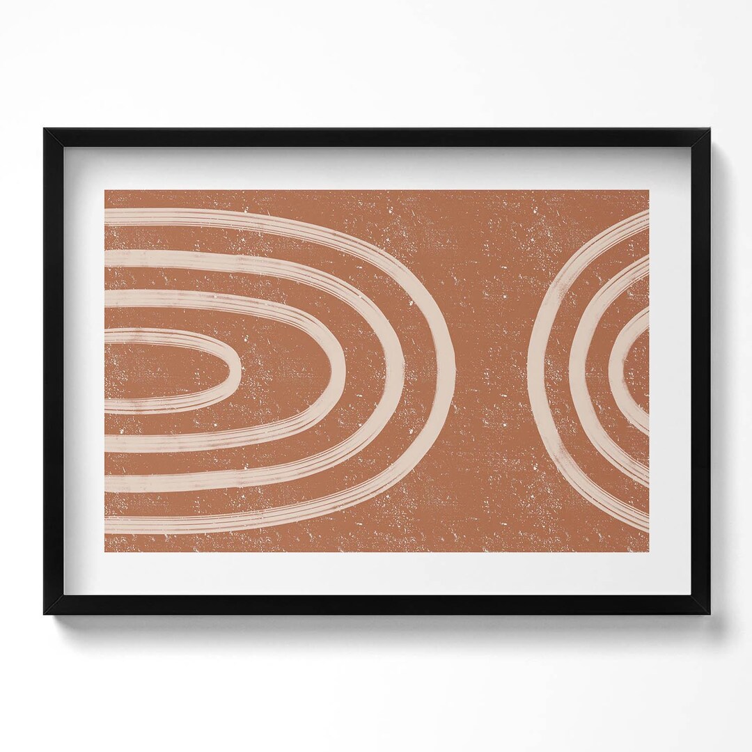 Minimalist Art in the Boho Style Print in Frame, Abstraction Art Print ...