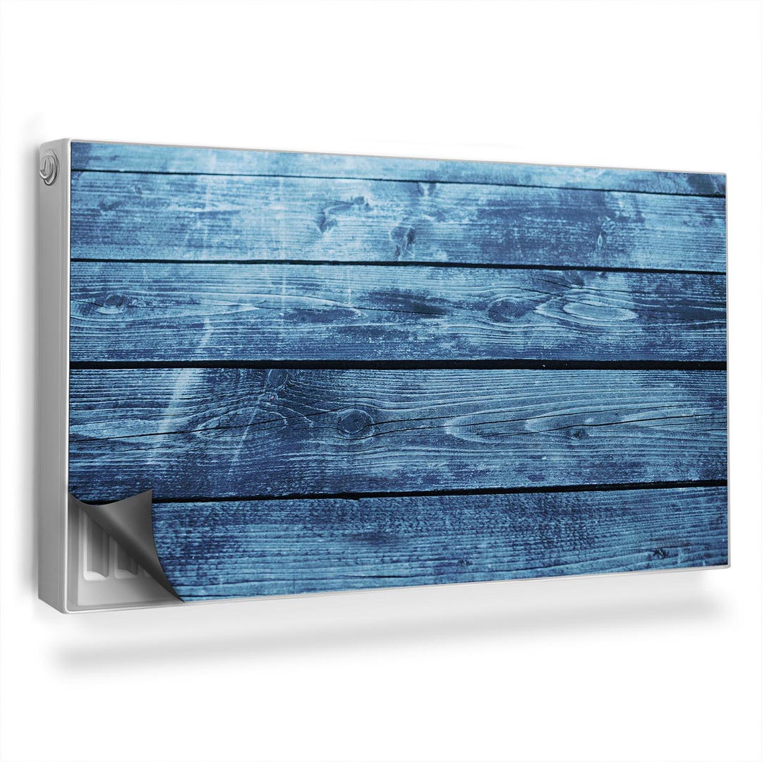 Destroyed Wooden Boards, Cold Colors Radiator Cover, Blue Magnet Mat ...