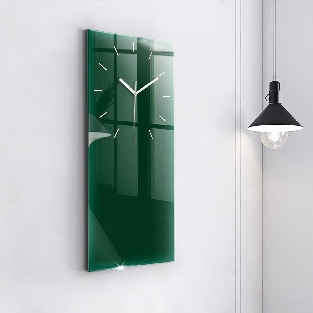Modern Single Color Glass Custom Wall Clock - 24 Colors to Choose From ...