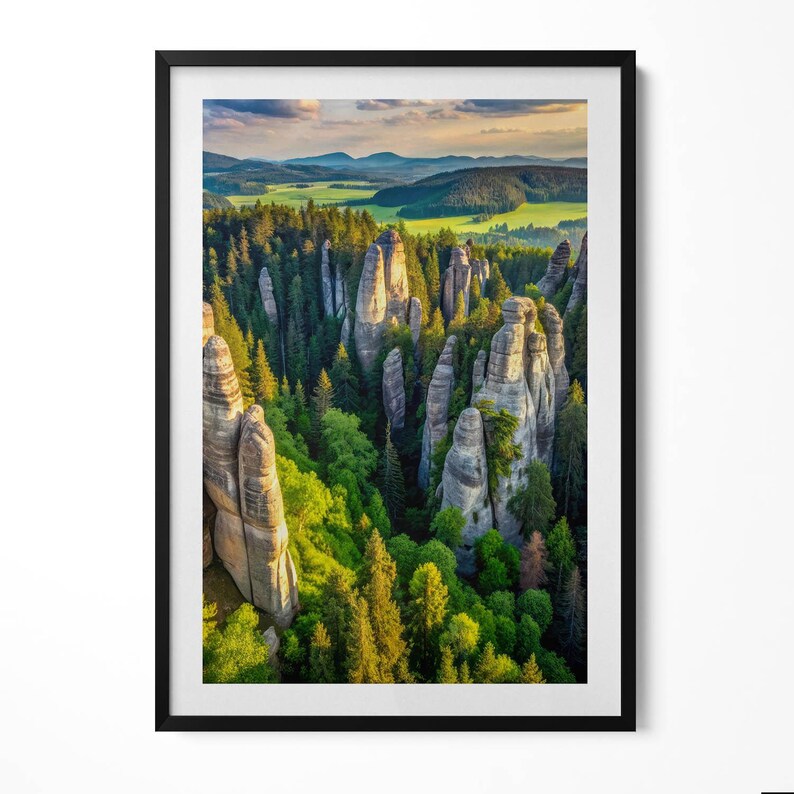 A Bird's Eye View of Peculiar Mountains and Forests Framed Art ...