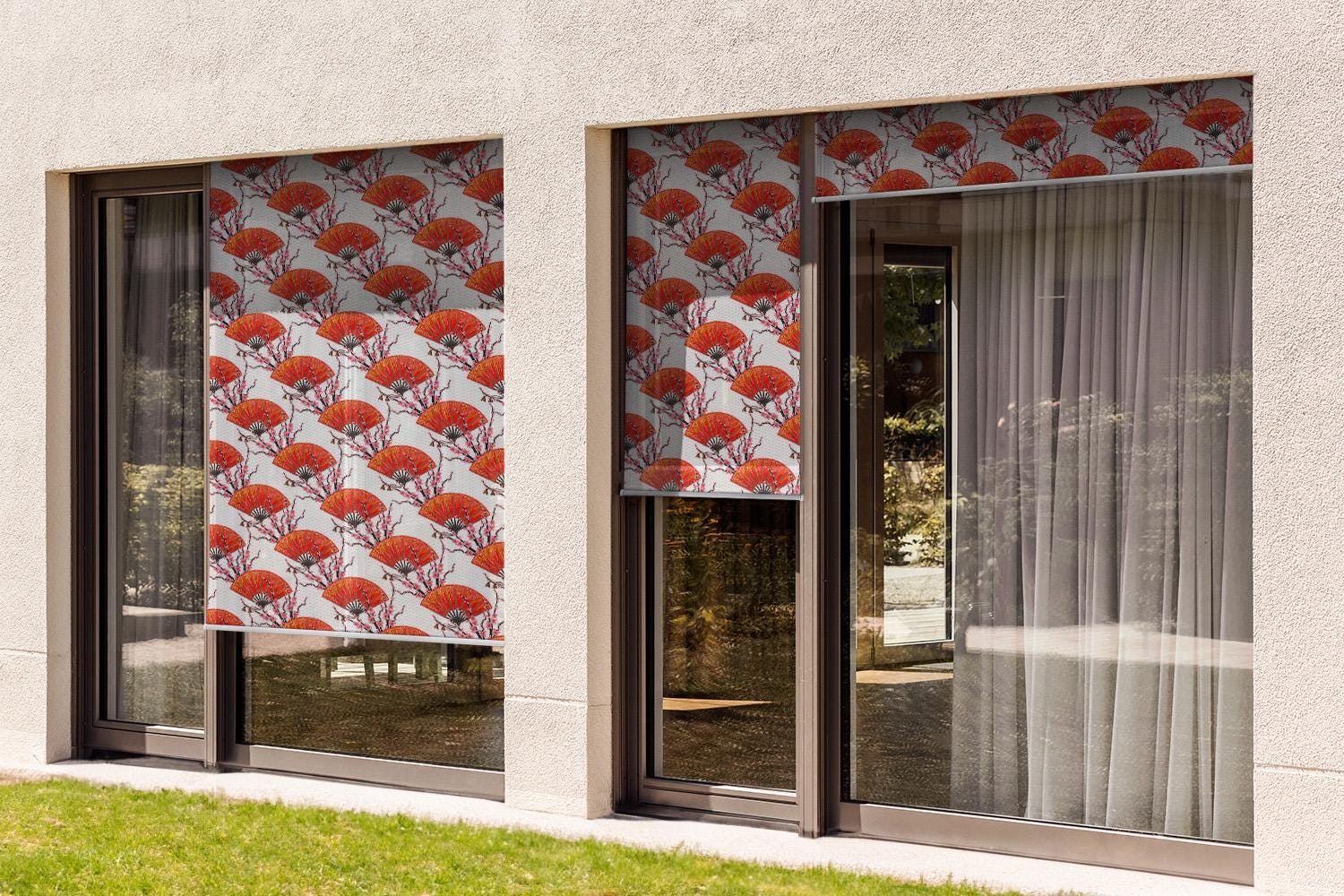 Exterior Roller Shades, Piece Balcony Roller Blinds, Fans and Twigs of ...
