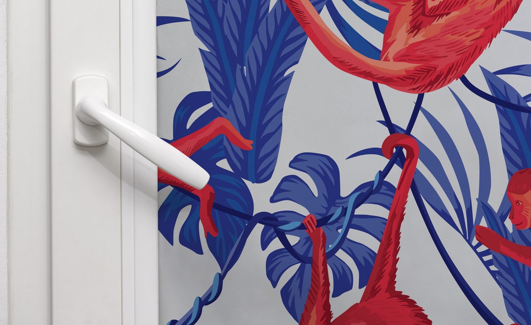 Red Monkeys on Leaves Roller Shades, Window and Solar Custom Blinds ...