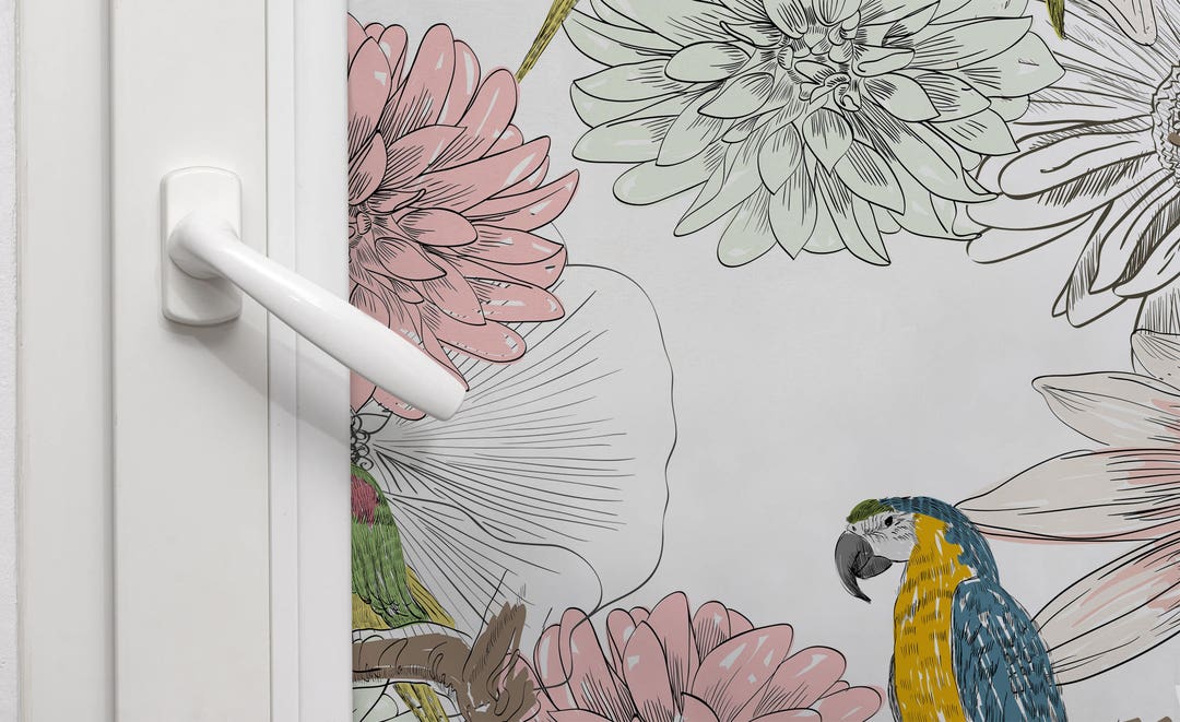Parrot and Flowers Roller Shades, Window and Solar Custom Blinds Shades ...
