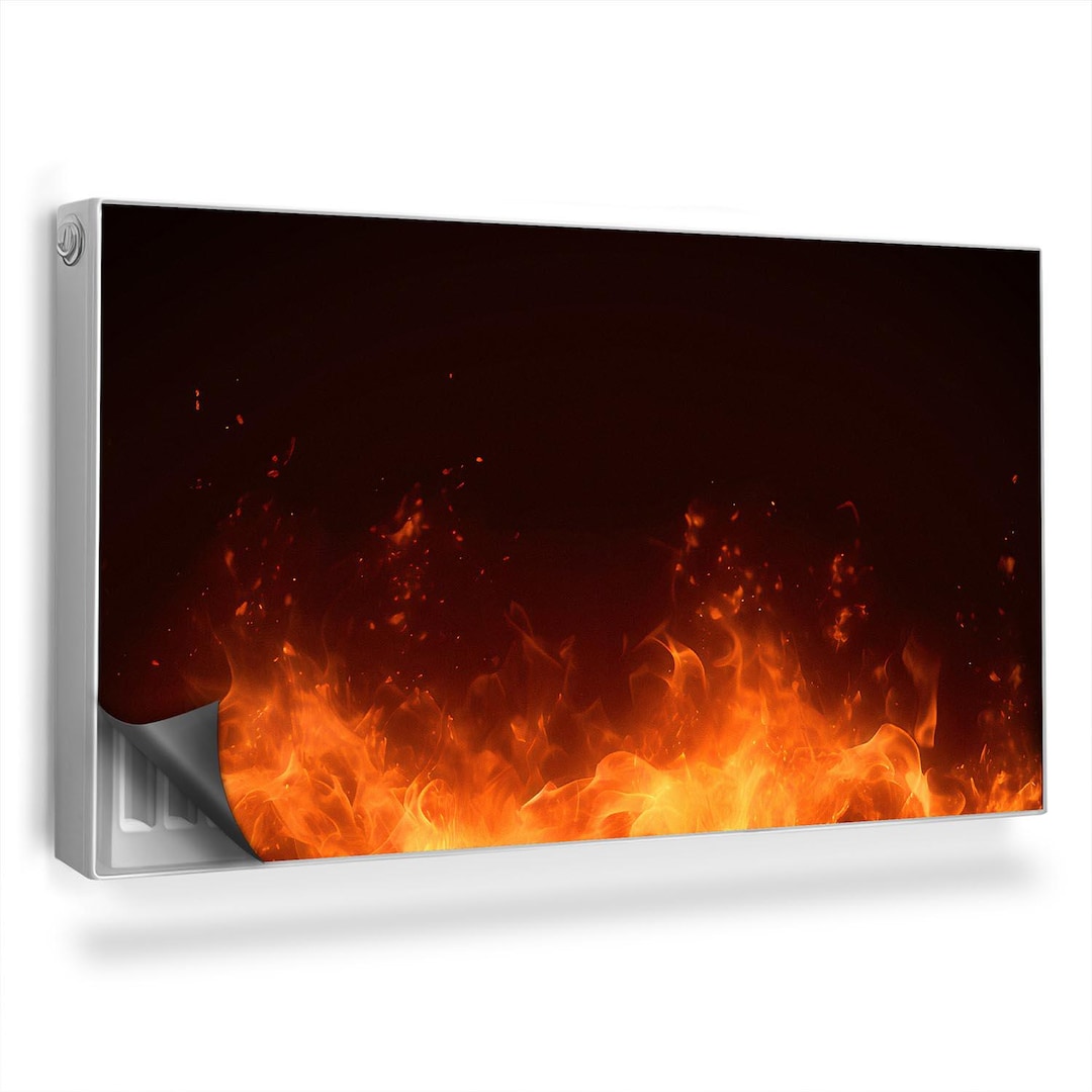Burning Fire Powerful Forces of Nature Radiator Cover, Orange Magnet ...