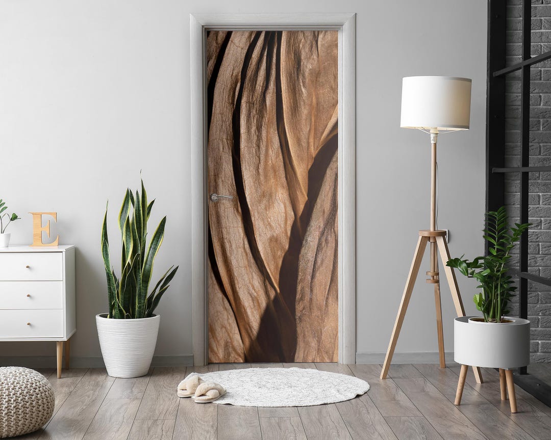 Withered Leaves Door Sticker, Carving Door Mural, Abstraction Door ...