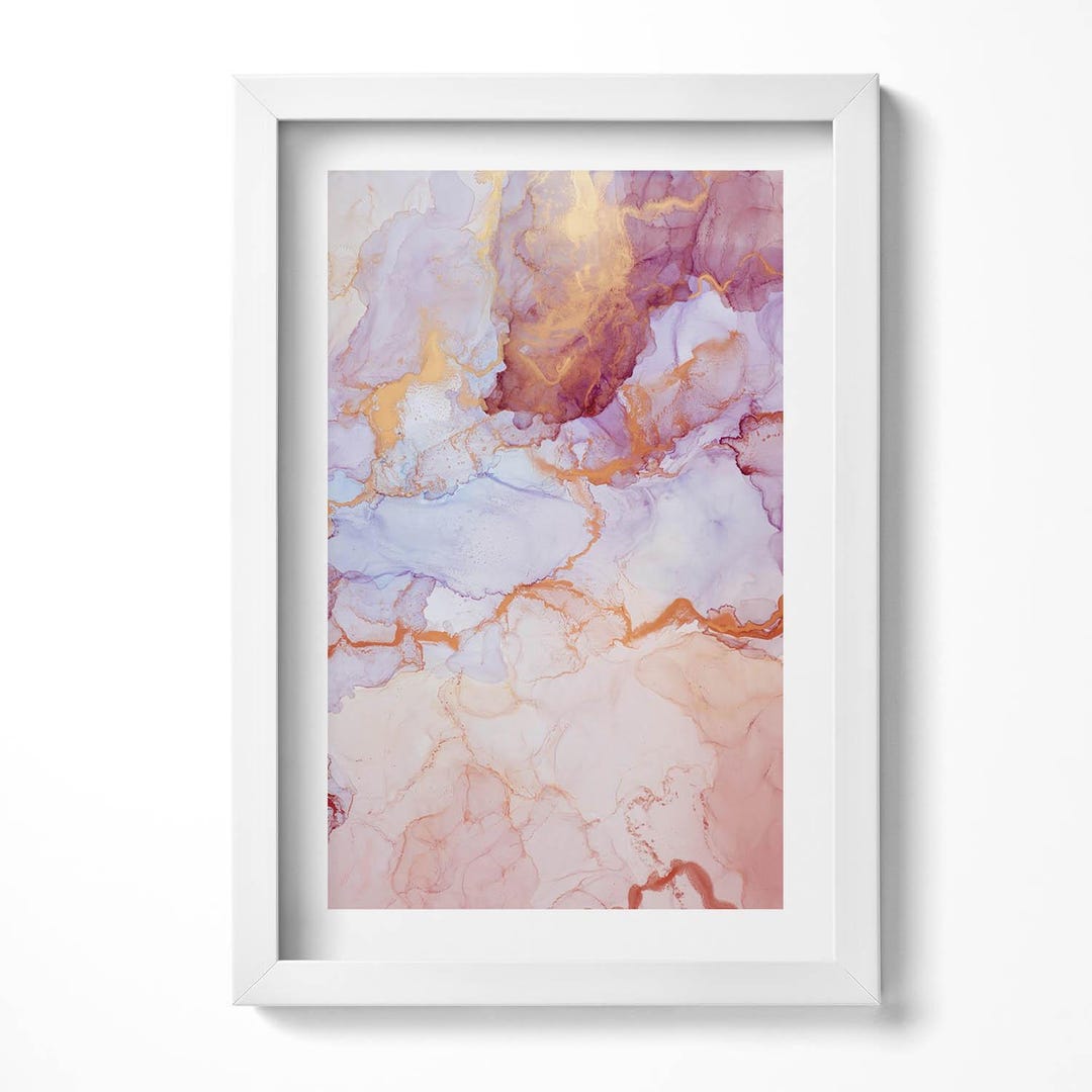 Marble Texture Print in Frame, Abstraction Art Print, Pink Wall Art - Etsy
