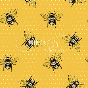 Bees Wallpaper, Peel and Stick Wallpaper, Yellow, Black, Animals ...