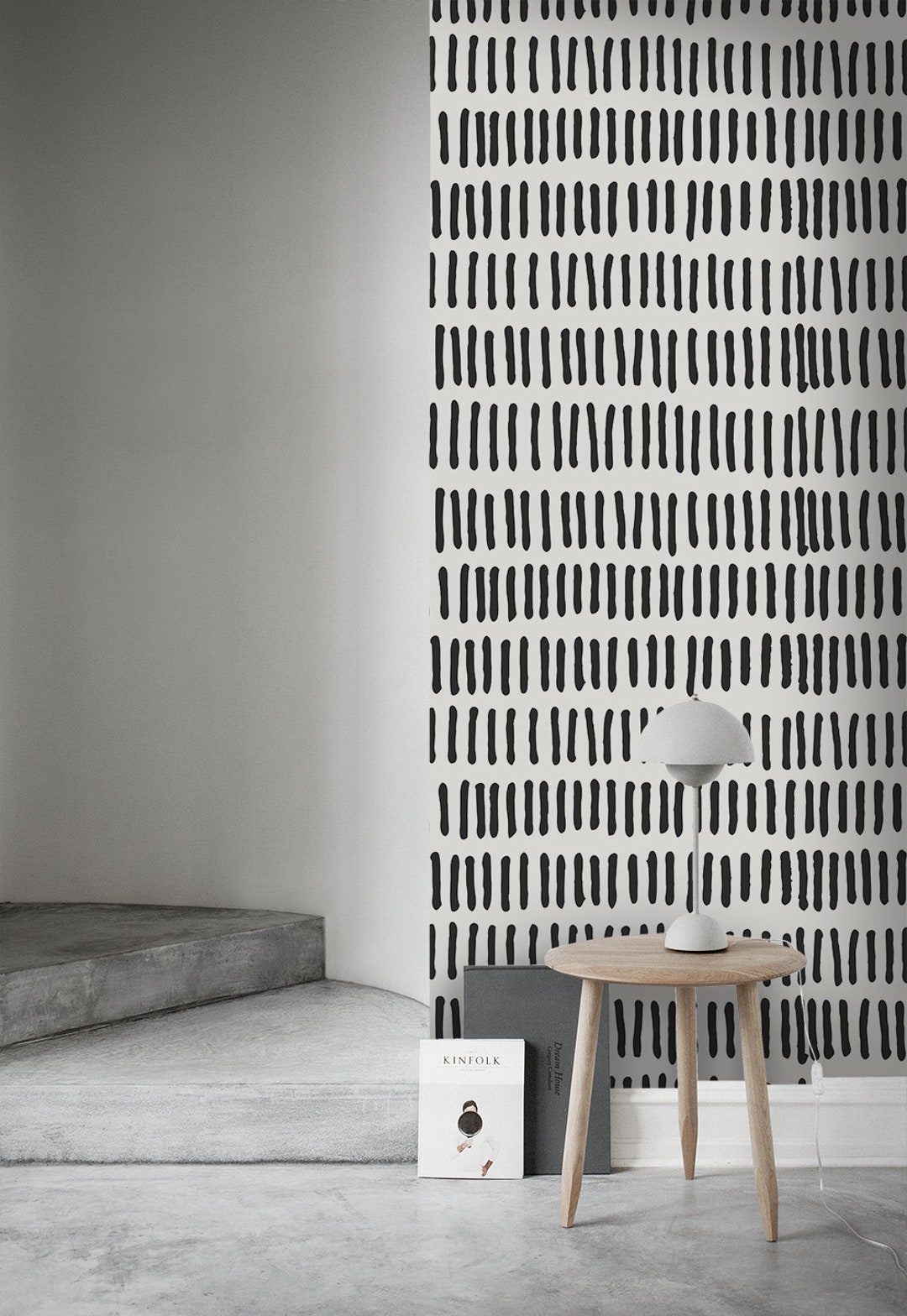 Abstract Lines Removable Wallpaper Gray and White Wall Mural Wall Decor ...