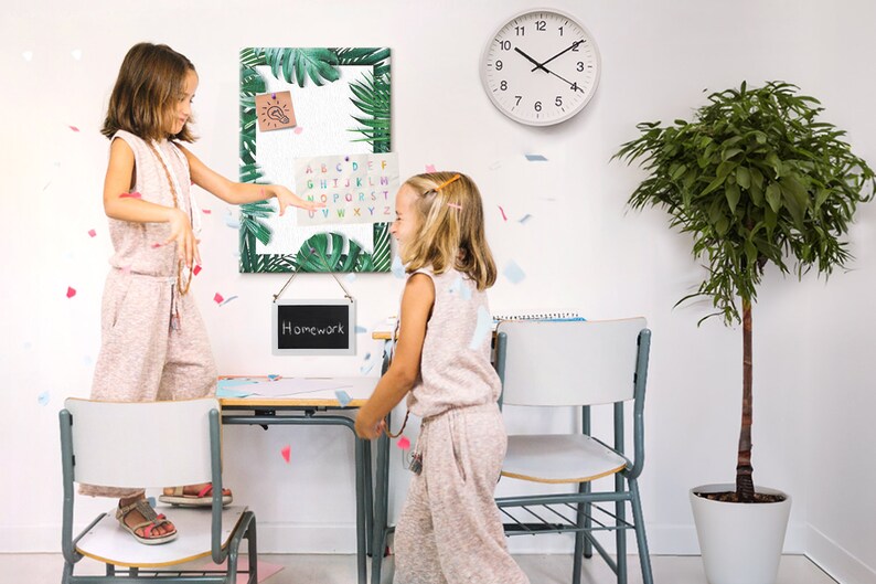 Monstera Frame, Cork Board, XXL Student's Notes Board, Pins Included ...
