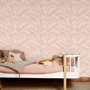 Cute Red Contour Autumn Leaves Removable Wallpaper Red and - Etsy