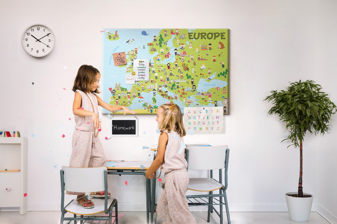 World Map With Flags Travel Tracker Large Cork Board - Etsy