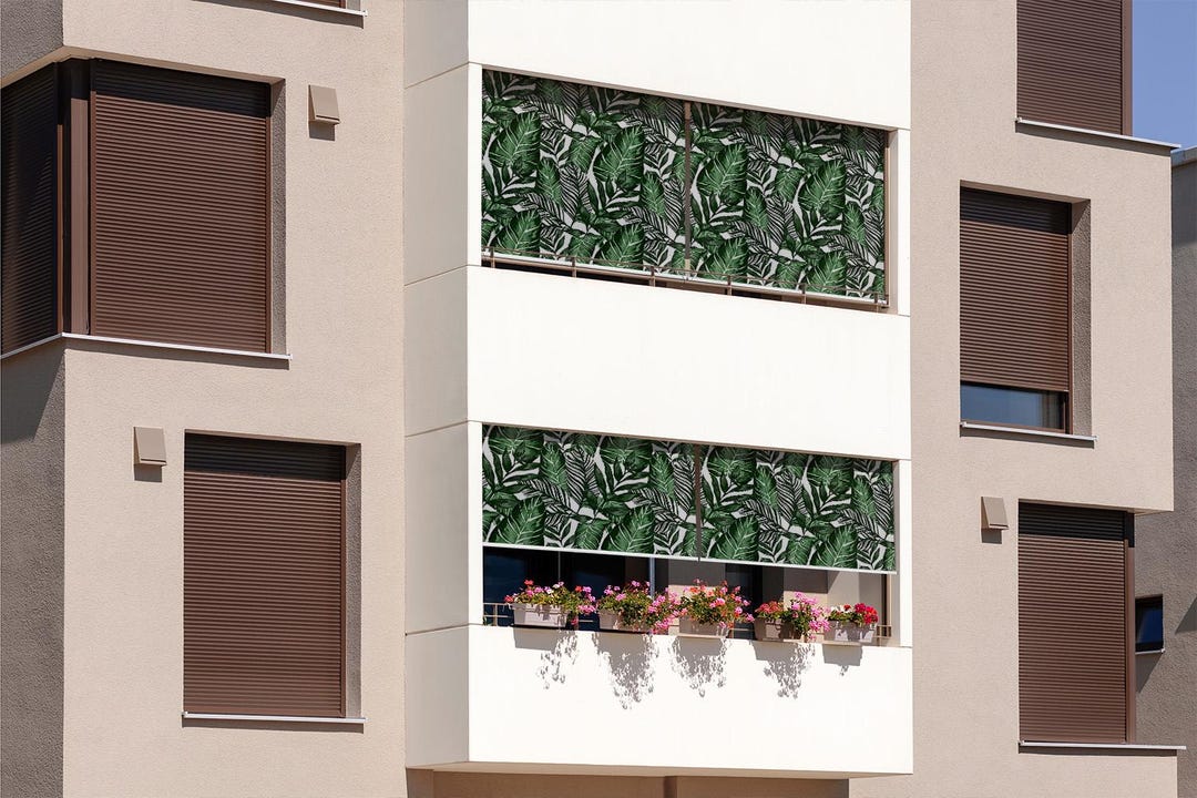 Roll up Blinds, Plants External Shades, Leaves in A Tropical Pattern ...