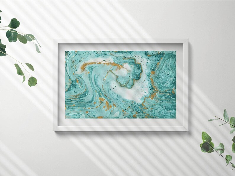 Decorative Marble Texture Print in Frame, Abstraction Art Print ...