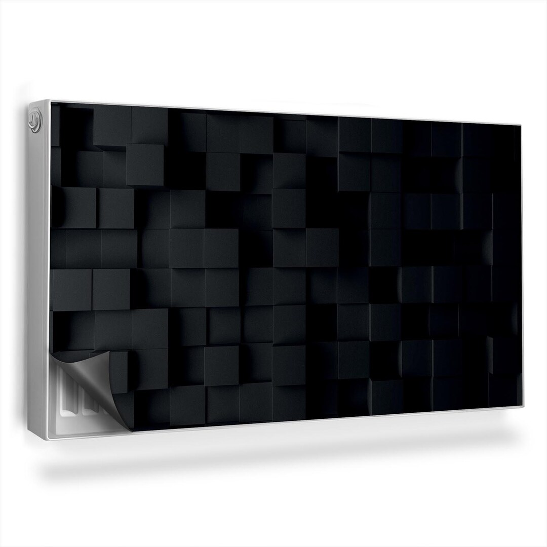 Geometric Background of Modern 3D Cubes Heating Cover, Black Magnetic ...