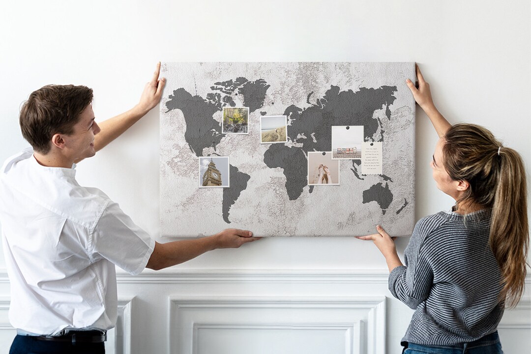 Travel World Map, Size XXL, Pinboard, Travel Tracker, Places Visited ...