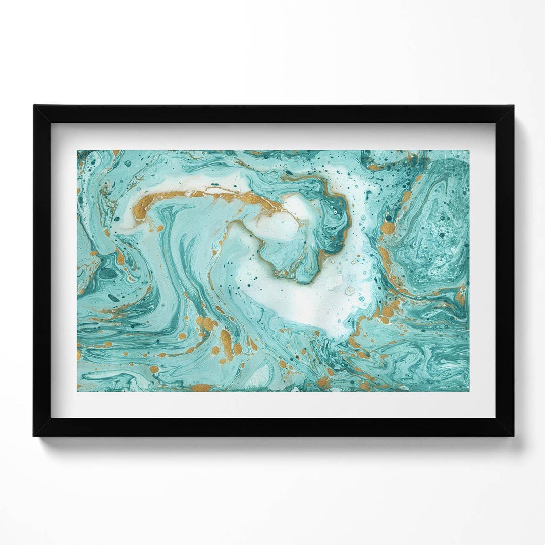 Decorative Marble Texture Print in Frame, Abstraction Art Print ...