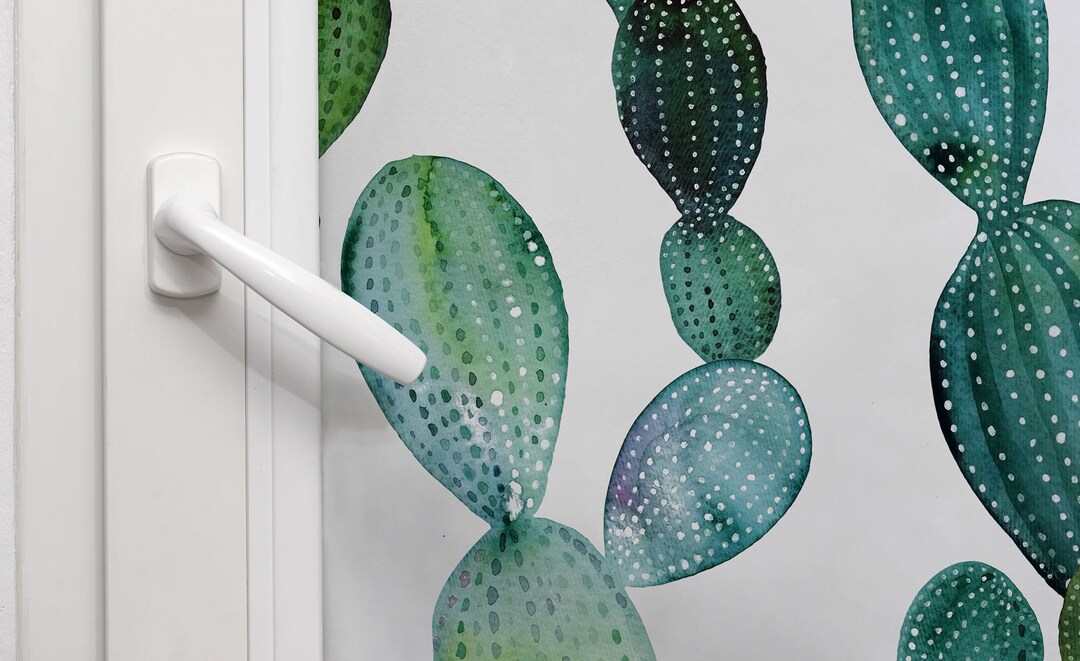 Green Cactus Roller Shades, Window and Solar Custom Blinds Shades Photo Custom Printed Pattern ...