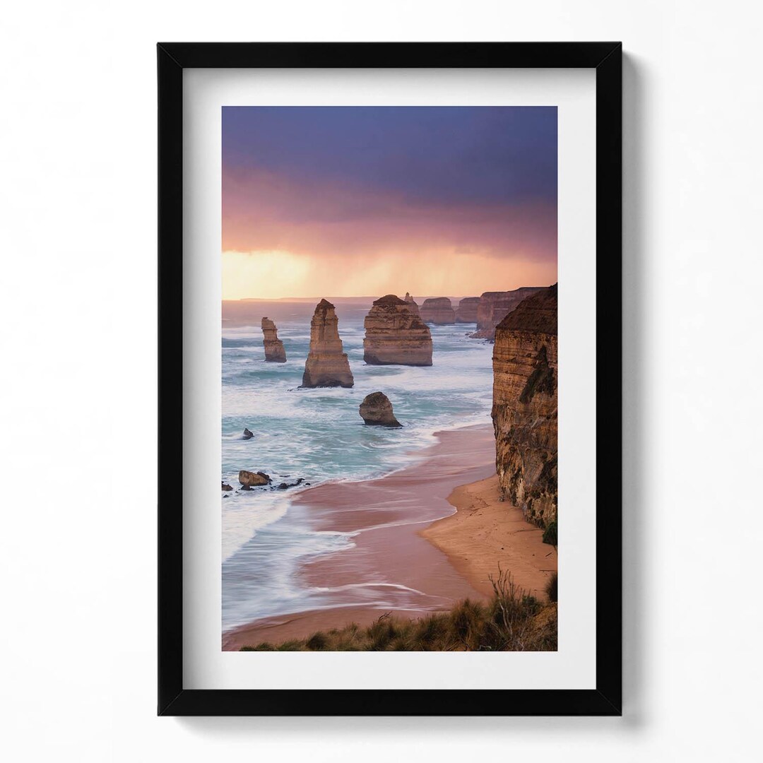 Seaside Cliff Landscape Print in Frame, Landscape Art Print, Folete ...