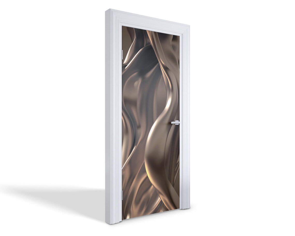 Liquid Gold Door Sticker, Carving Door Mural, Abstraction Door Decals ...