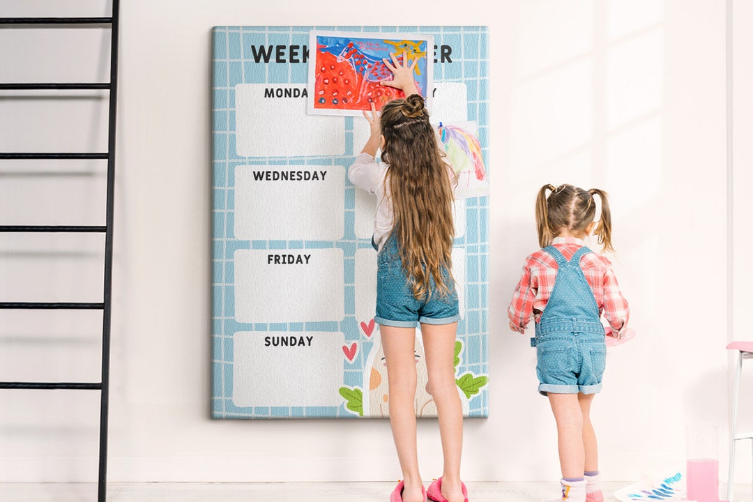 Weekly Planner, Blue, Mood Board, Idea Organizer, Thumbtacks, Timetable ...