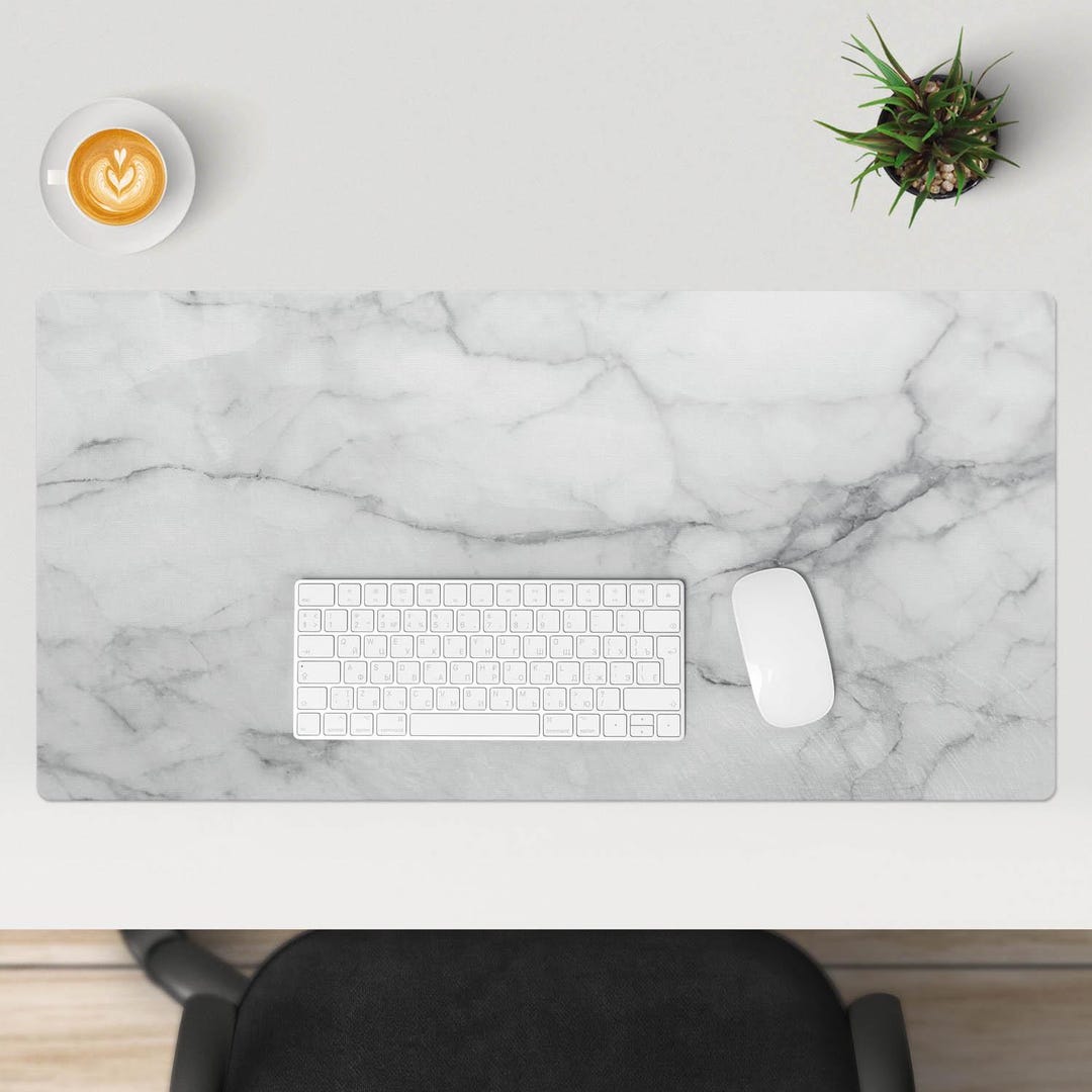 Marble Texture Desk Pad, Gray Desk Cover, Table Protector Pad, Textures ...