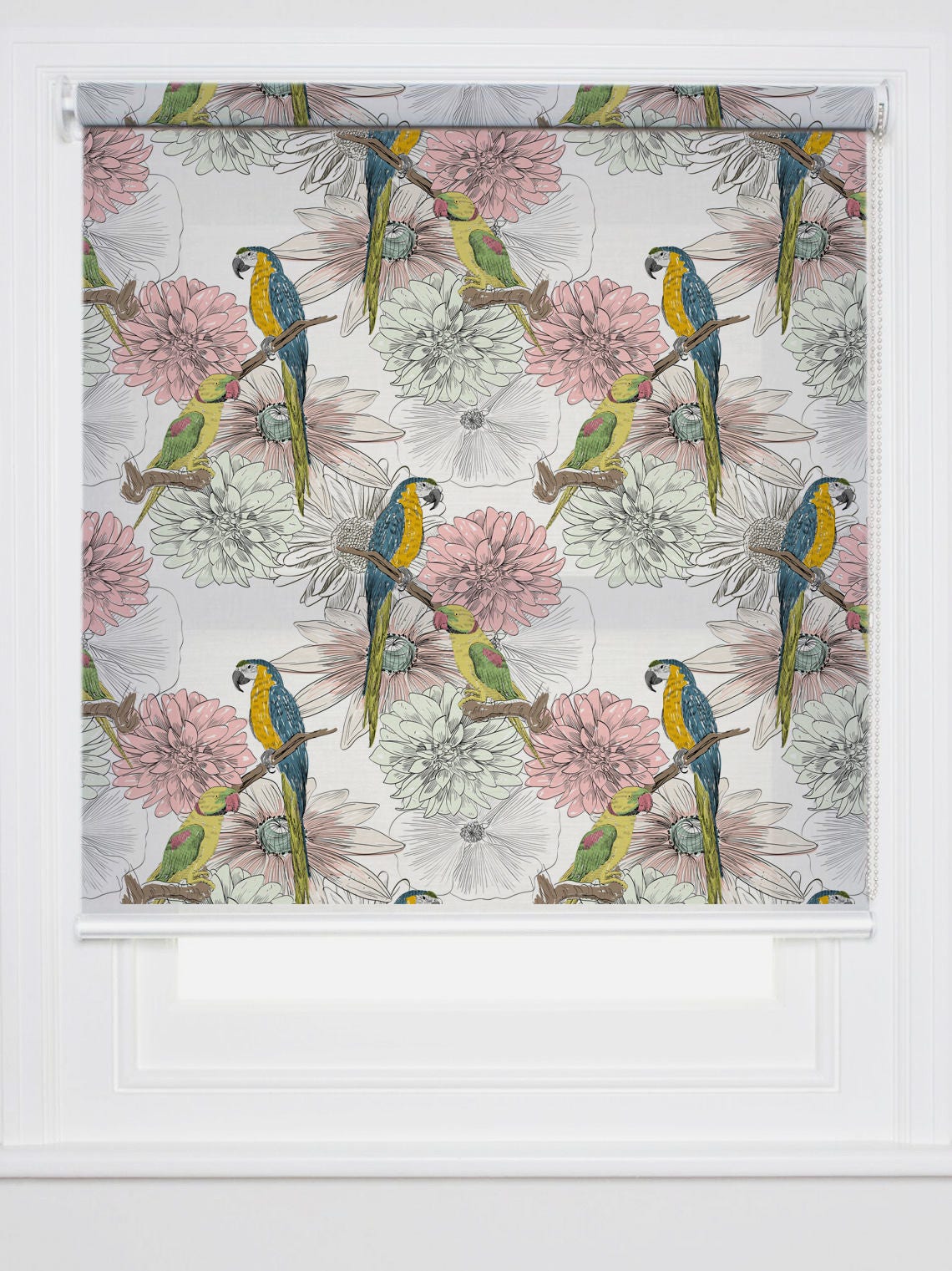 Parrot and Flowers Roller Shades Window and Solar Custom | Etsy