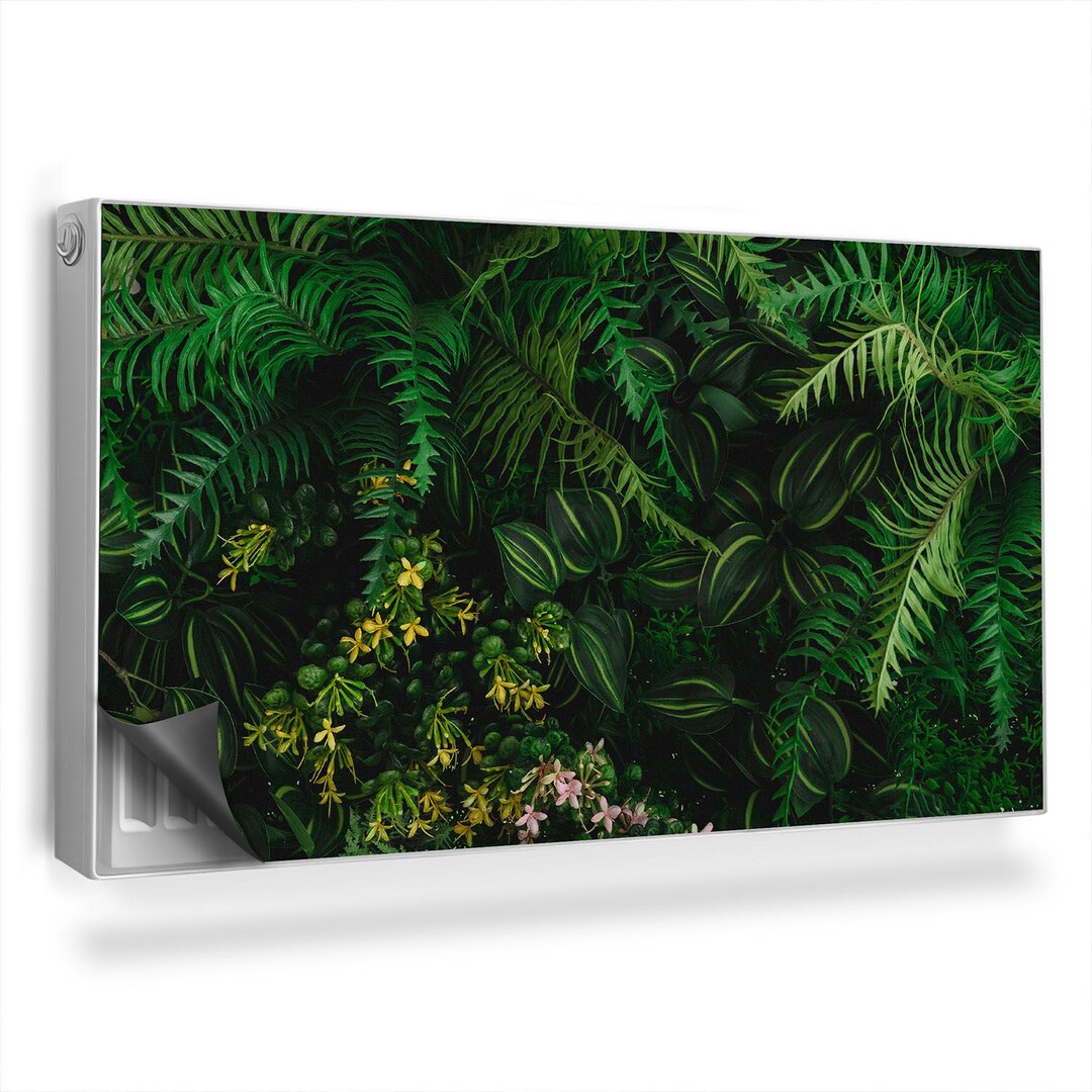 Jungle Plants Ferns Dark Climate Radiator Cover, Green Magnet Mat ...