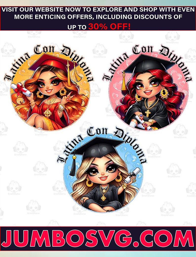 Para Mi Familia Chicano Png Bundle, Graduation Chibi Style Png ...