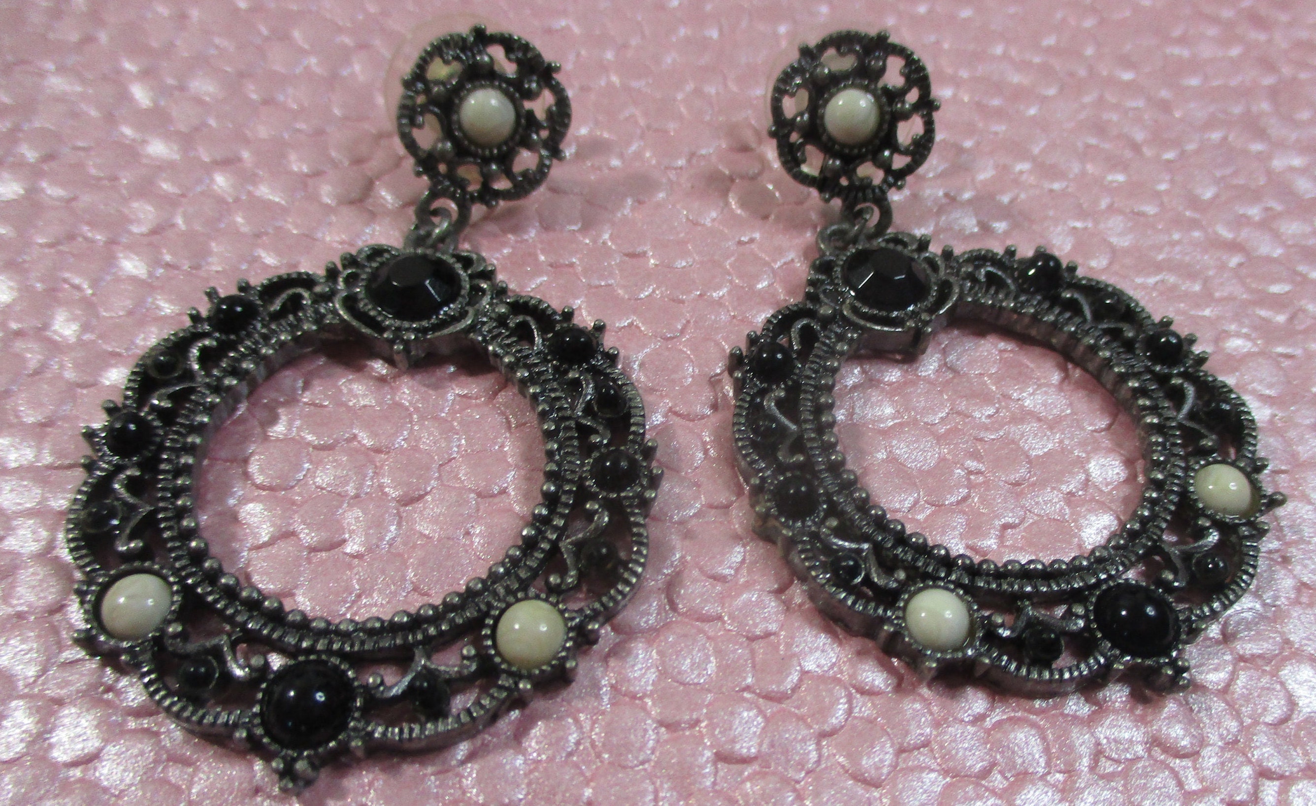 Wednesday at Prom. Vintage 2 Pieces Black Mesh, Chains, Rhinestones ...