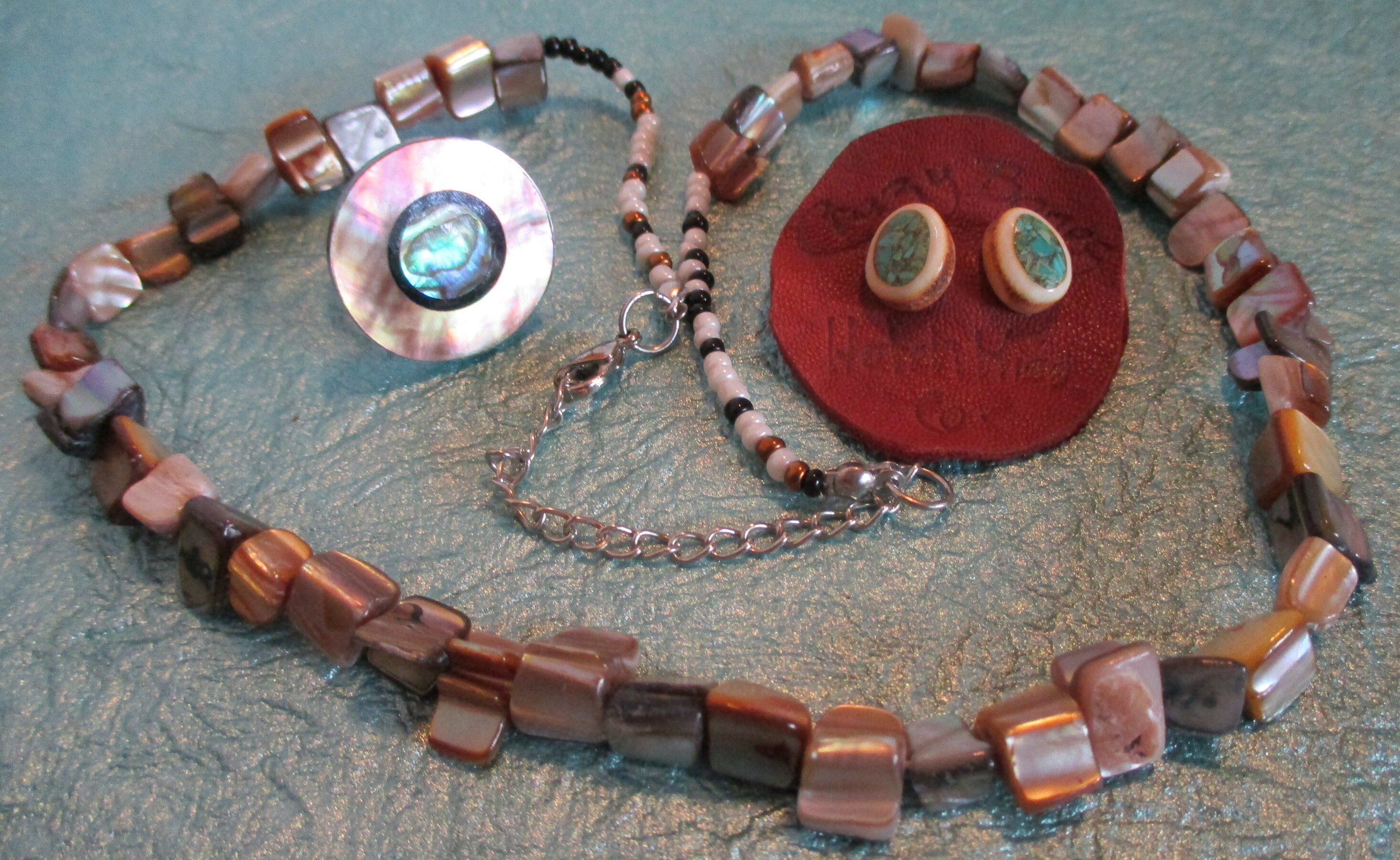 Shell Me A Story: 3 Pc Set Shell Abalone Bone and Turquoise - Etsy