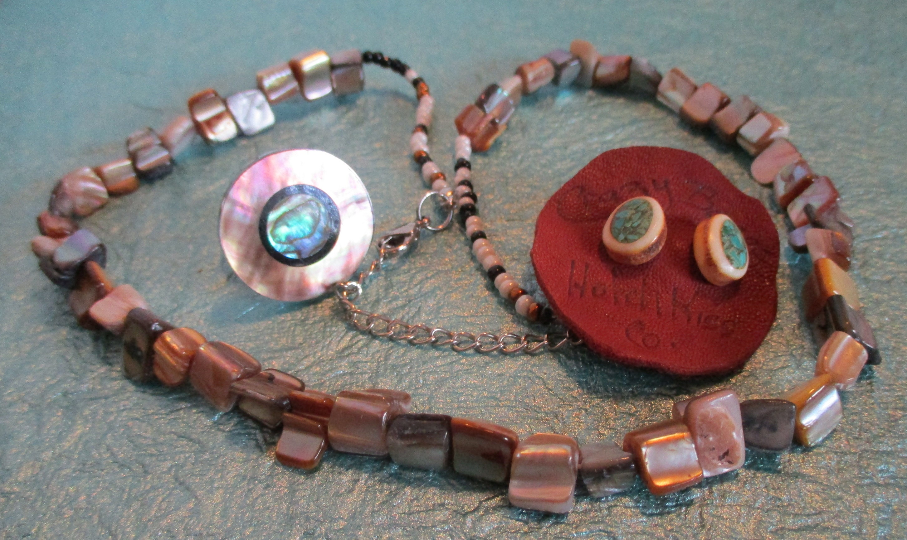 Shell Me A Story: 3 Pc Set Shell Abalone Bone and Turquoise - Etsy