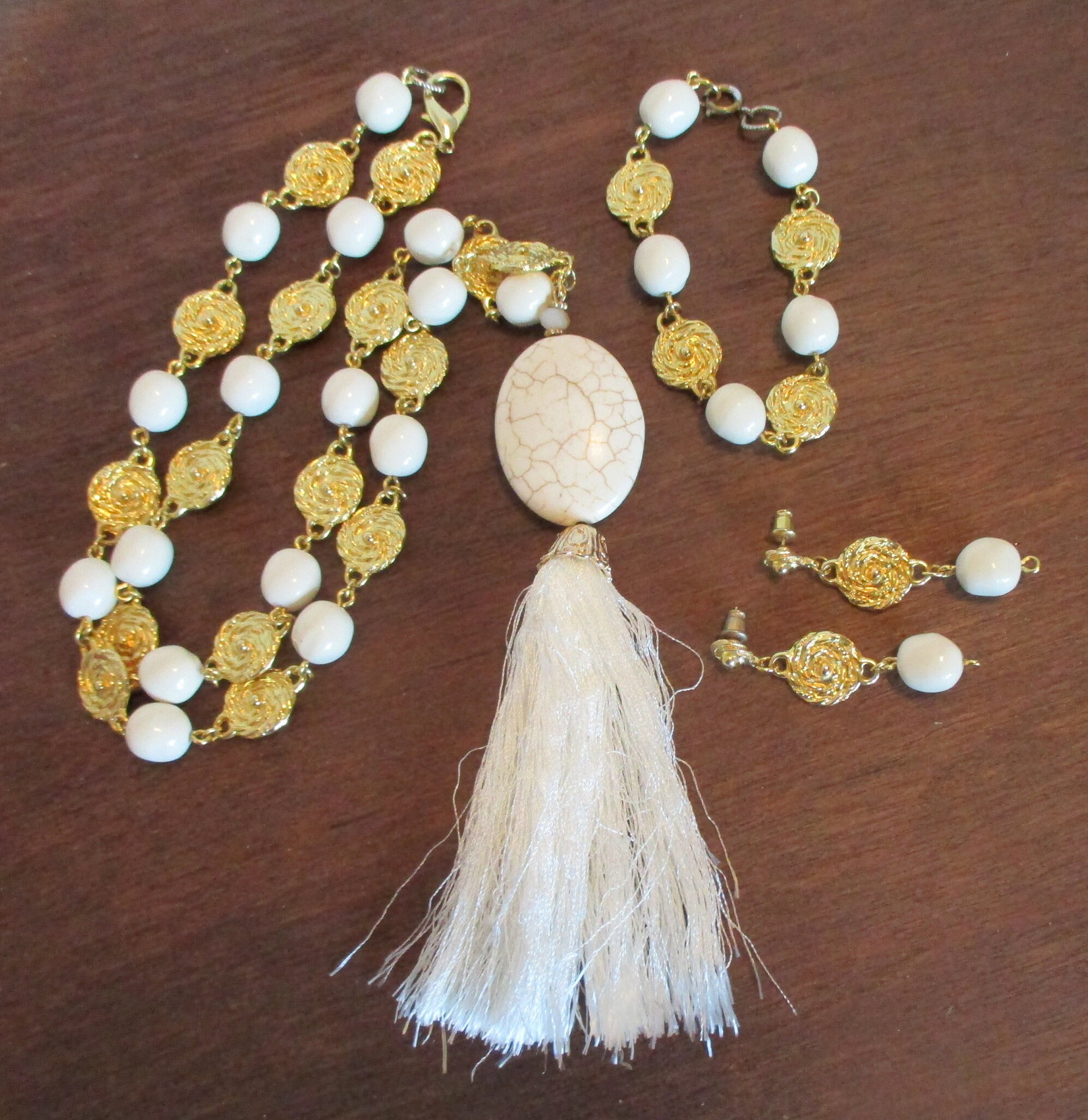 Tickle My Fancy: 4 Pc Necklace, Tassel Pendant, Bracelet, Earrings ...