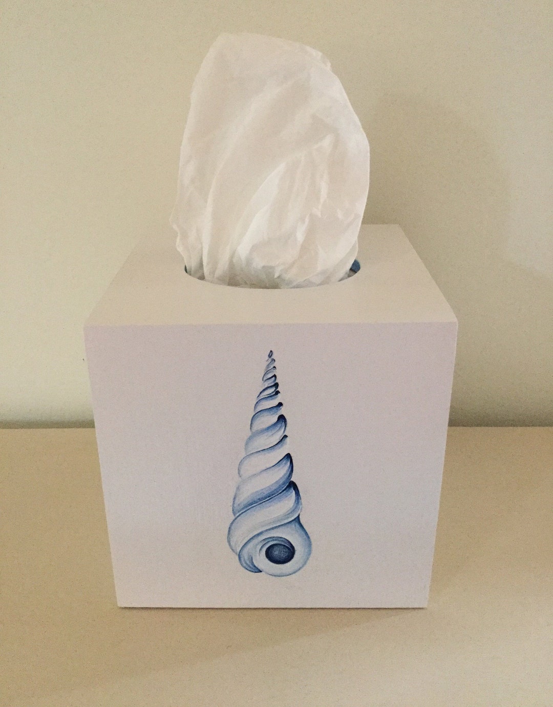 Shell Square Tissue Box Cover - Etsy