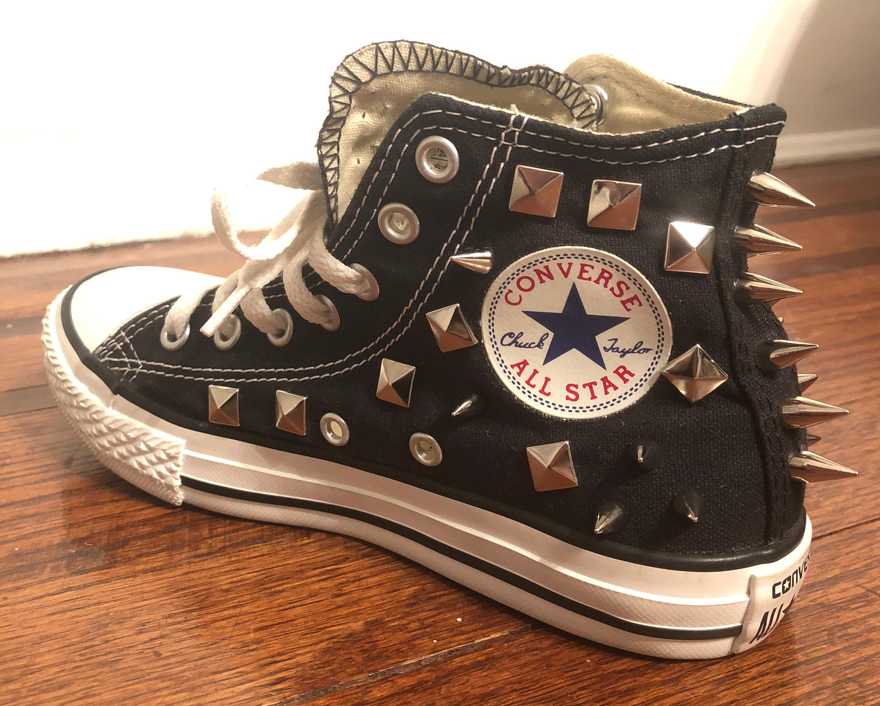 Adult Studded Punk All Star Converse - Etsy