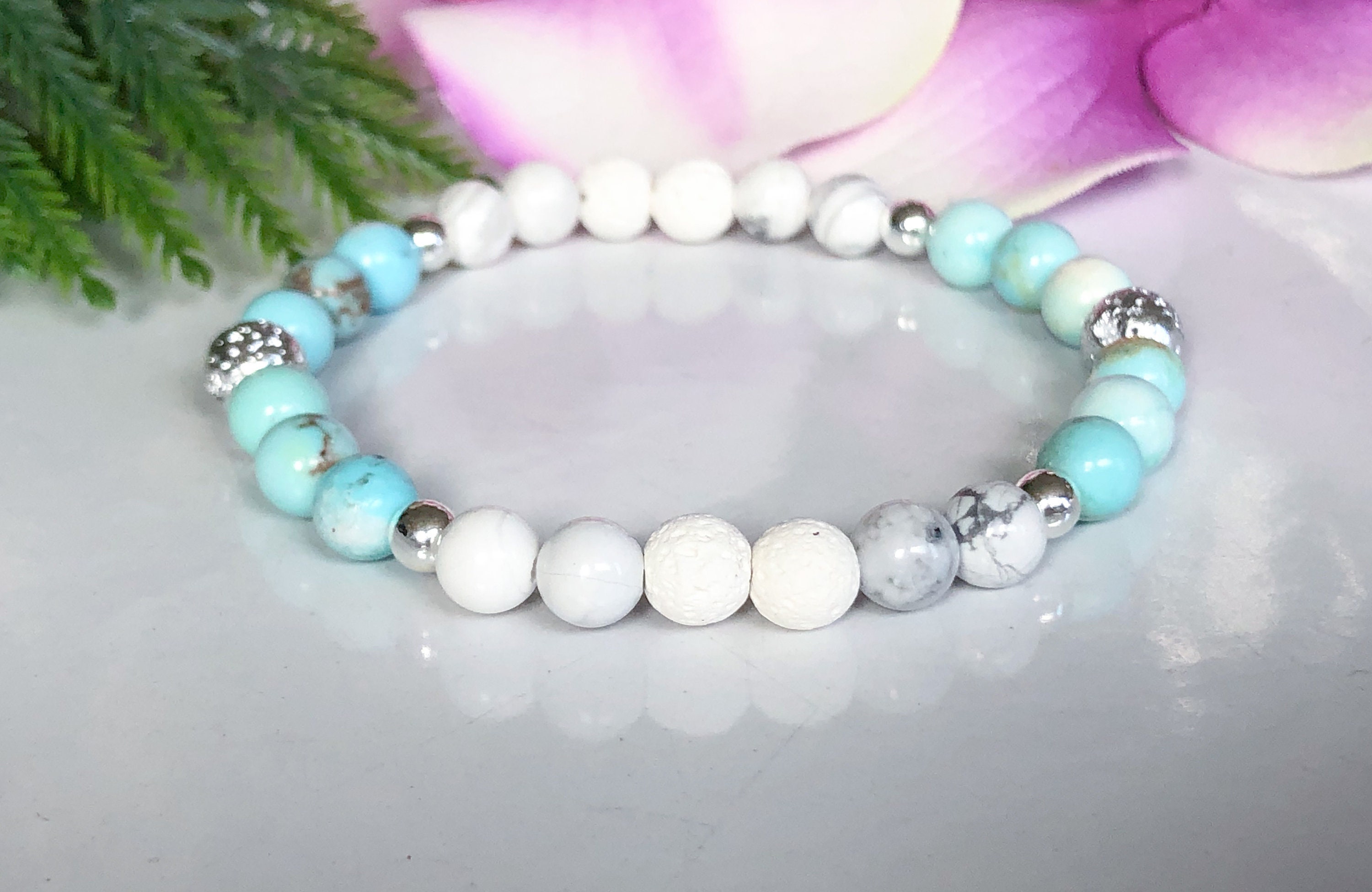 Turquoise Essential Oil Diffuser Bracelet Calming | Etsy