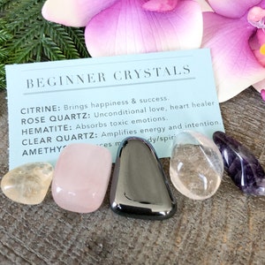 Crystal Set for Beginners 5 Piece Natural Gemstone Starter | Etsy
