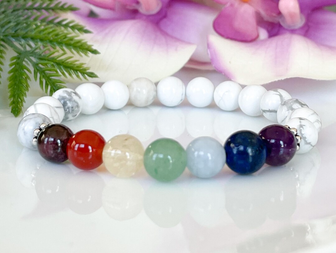 Anti Anxiety 7 Chakra Bracelet, Crystal Gemstone Bracelet, Meditation ...