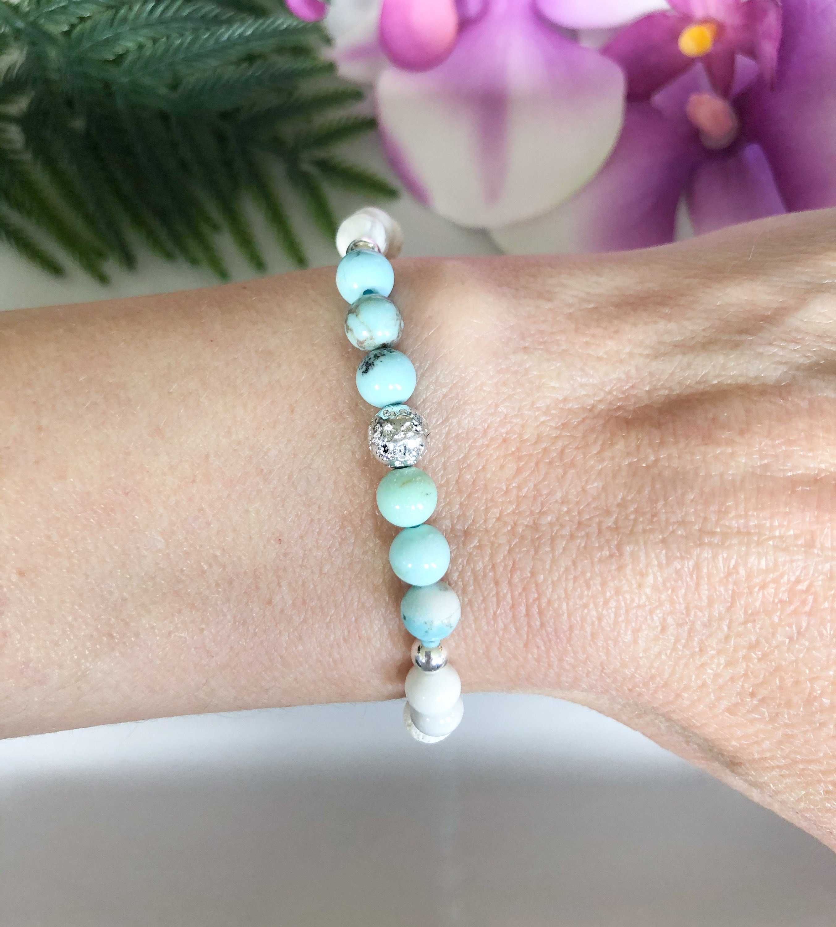 Turquoise Essential Oil Diffuser Bracelet Calming | Etsy