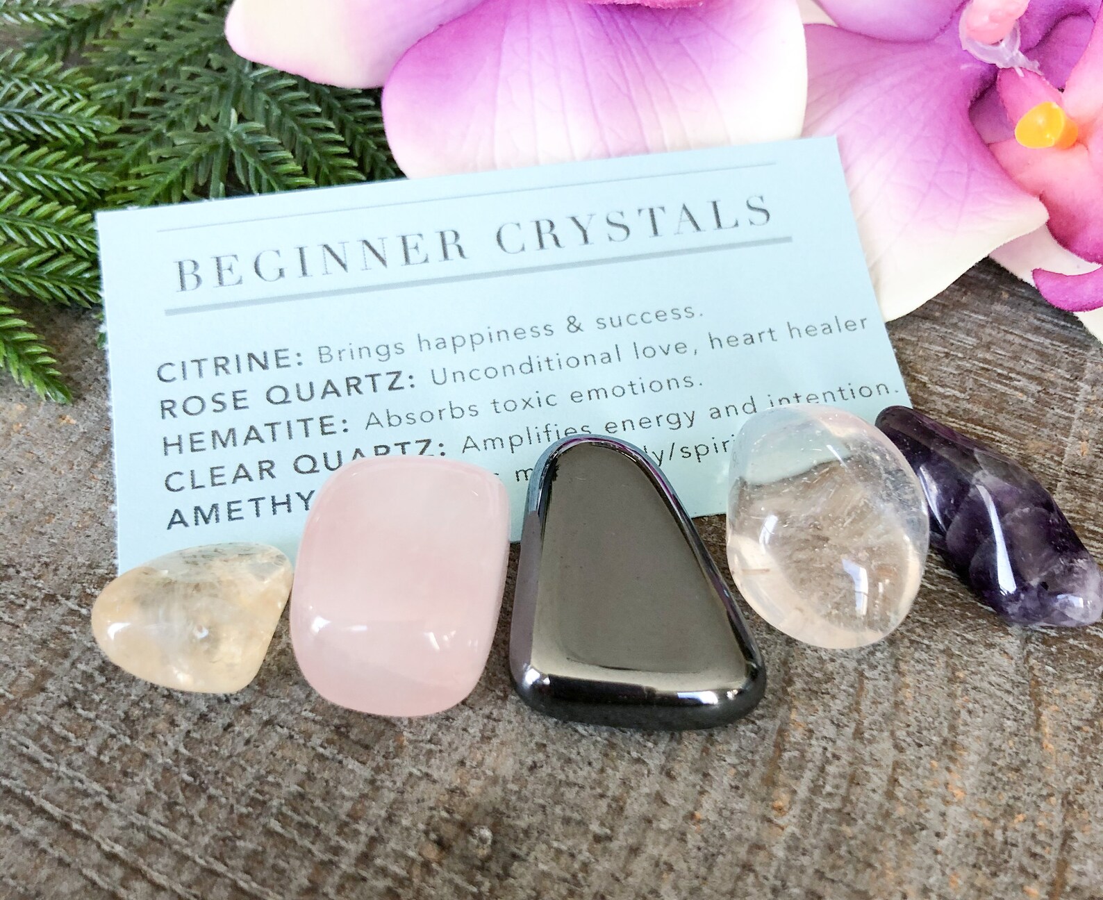 Crystal Set for Beginners 5 Piece Natural Gemstone Starter | Etsy