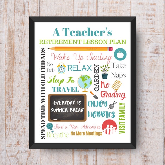 Teacher's Retirement Lesson Plan Teacher Gift - Etsy