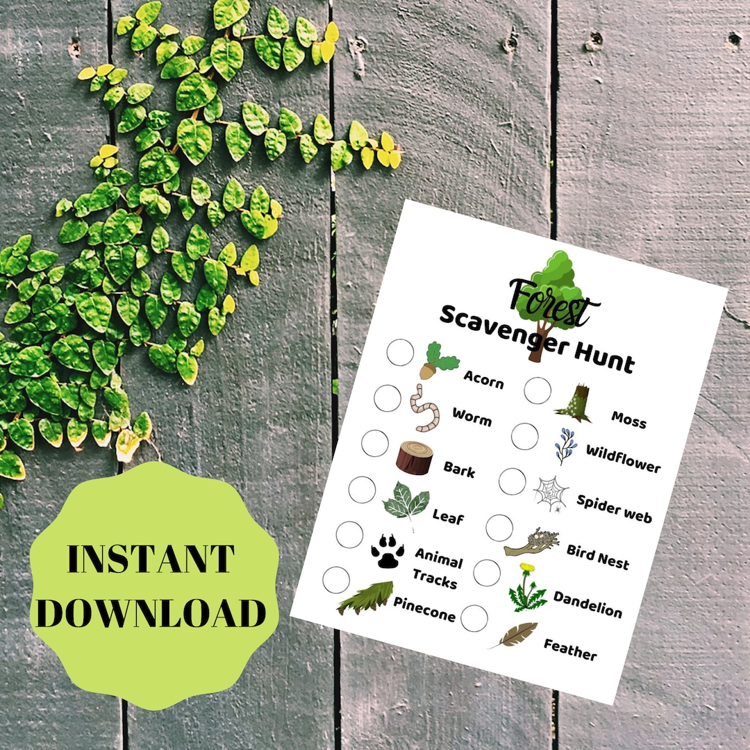 Forest Scavenger Hunt - INSTANT DOWNLOAD - Outdoor Game - Party Game ...