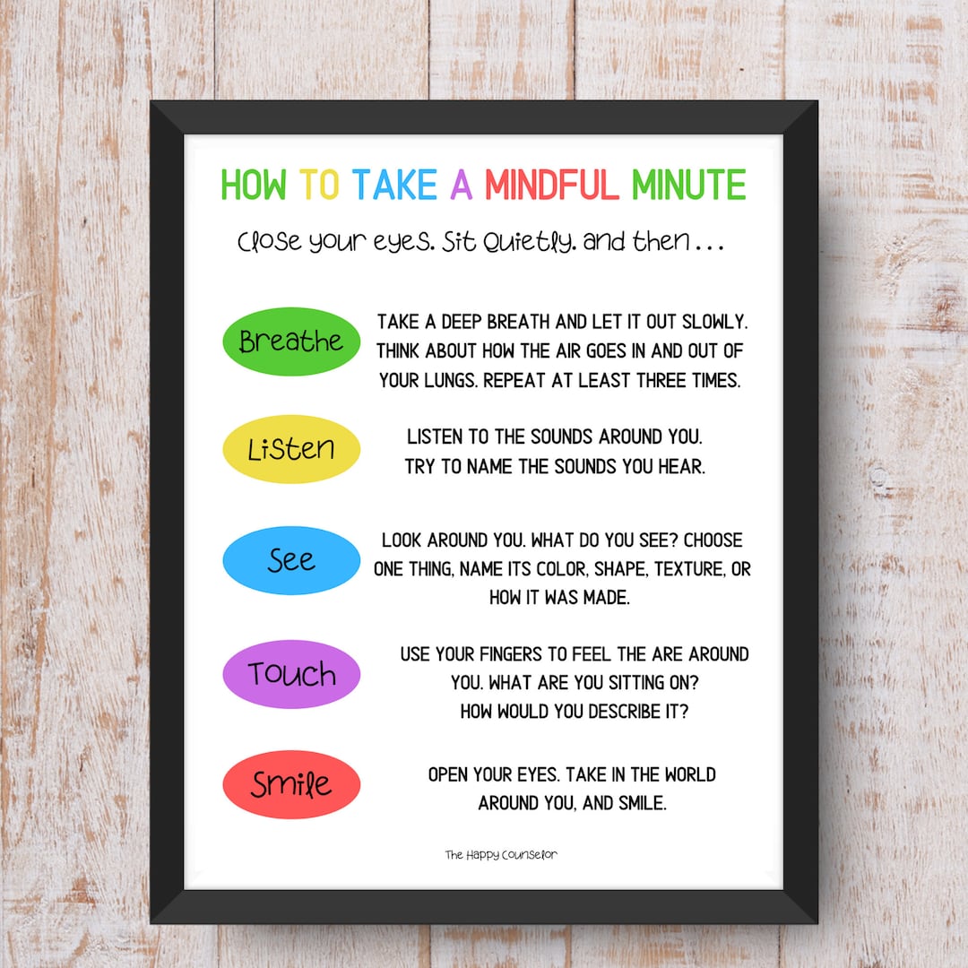 Take a Mindful Moment Sign - Classroom Back to School Counselor Office ...