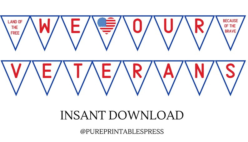 We Love Our Veterans Printable Banner - Etsy