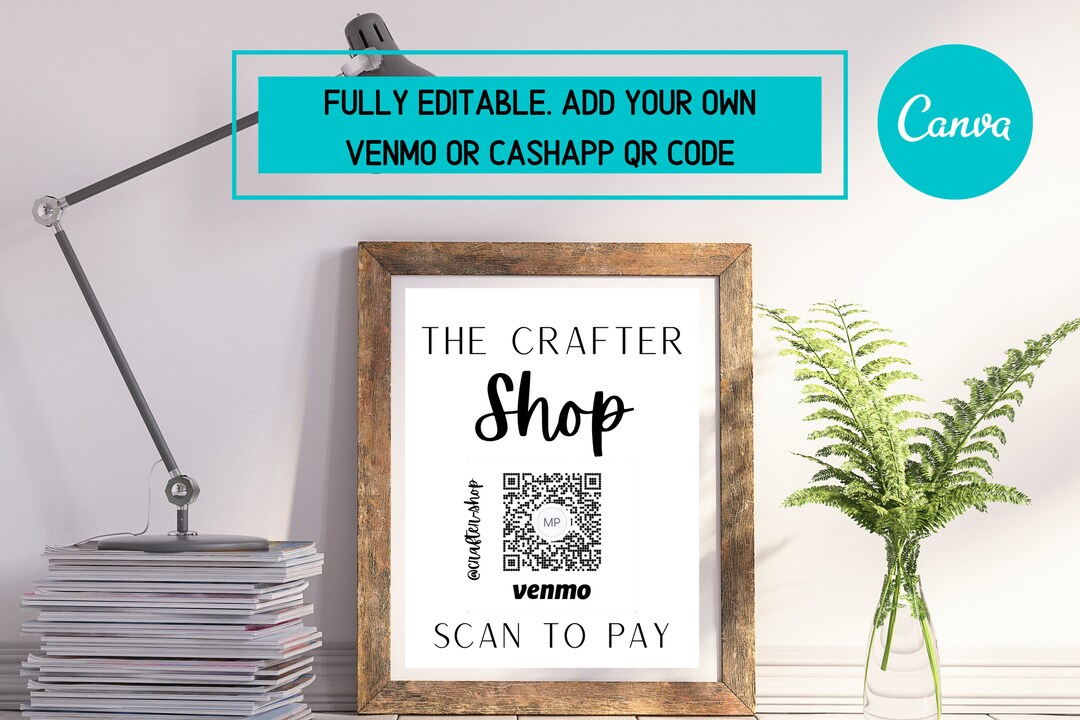 QR Code Sign | Venmo Sign | Editable Sign | Cashapp Sign | Scan to Pay ...